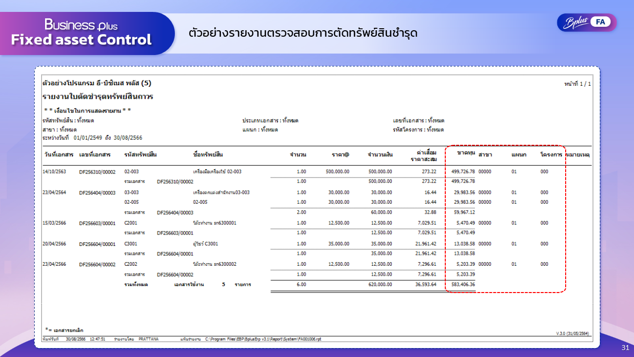FA BPlus Fixed asset management software